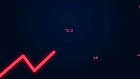 A pink line graph is rising in 3D. Numbe... | Stock Video | Pond5