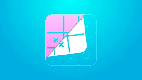 Pink line Tic tac toe game icon isolated... | Stock Video | Pond5