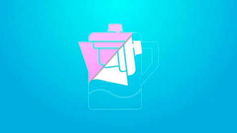 Pink line Water jug with a filter icon i... | Stock Video | Pond5