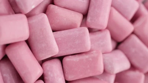 Pink Mint chewing gum close up, rotation... | Stock Video | Pond5