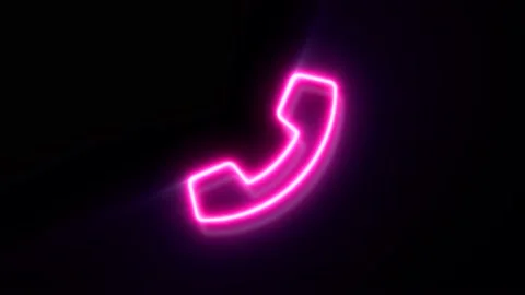Pink neon phone icon blinks and appear i... | Stock Video | Pond5