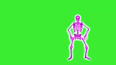 Pink neon Skeleton is dancing, isolated ... | Stock Video | Pond5