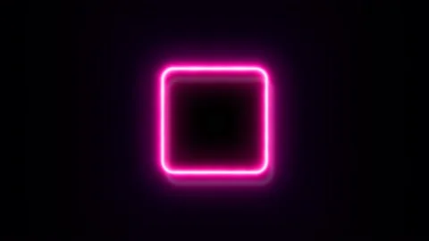 Pink neon stop button icon blinks and ap... | Stock Video | Pond5