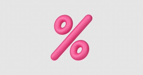 Pink percentage 3d icon 3d icon animatio... | Stock Video | Pond5
