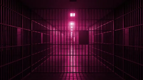 Pink prison cell block with open metal b... | Stock Video | Pond5