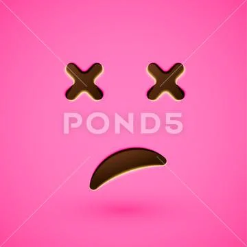 Pink realistic emoticon smiley face, vector illustration: Royalty Free ...