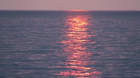 Pink sea sunset with a solar glitter pat... | Stock Video | Pond5