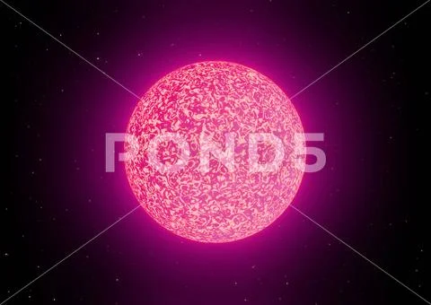 Giant Pink Star Solar System Illustration Pink Solar System Stock