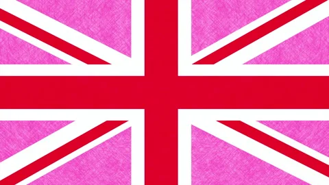 Pink Union Jack Flag. UK Pride flag back... | Stock Video | Pond5