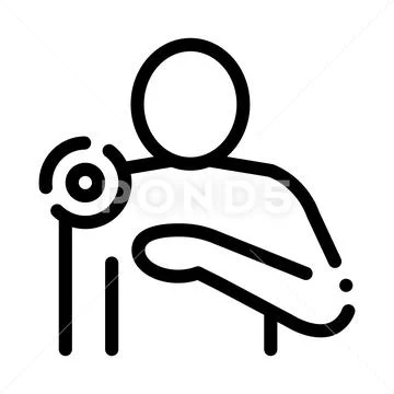 Pinpoint Shoulder Pain Icon Vector Outline Illustration: Royalty Free ...