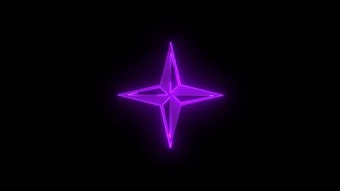 Pinwheel star icon glowing neon purple c... | Stock Video | Pond5