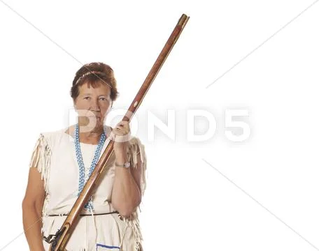 Pioneer Woman With Black Powder Rifle ~ Hi Res #34717348