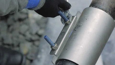 Pipe Clamp Installation | Stock Video | Pond5