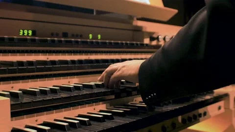 Pipe organ player, musician with hands o... | Stock Video | Pond5