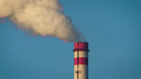 Pipe with outgoing steam on a blue sky b... | Stock Video | Pond5