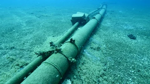 pipe scenery underwater and pollution in... | Stock Video | Pond5