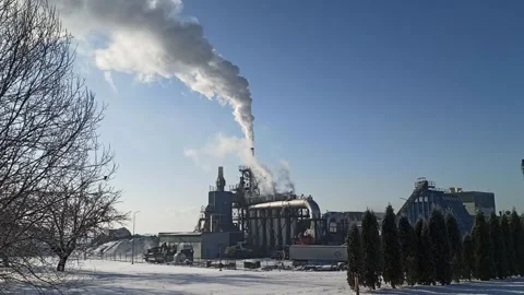 Pipes Throwing Smoke In The Sky. Air Pol... | Stock Video | Pond5