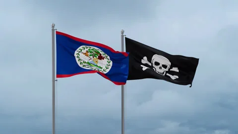Pirate and Belize flag | Stock Video | Pond5