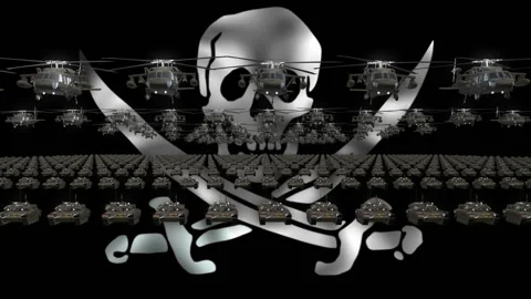 Pirate Army and flag waving 3D motion ba... | Stock Video | Pond5