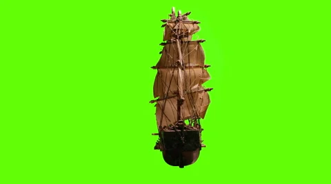 Pirate Colonial Sailboat Back View as Wi... | Stock Video | Pond5