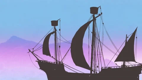 Pirate ship background. 3d animation | Stock Video | Pond5