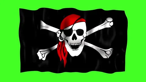Pirate Waving Flag With Crossed Swords. ... | Stock Video | Pond5