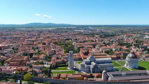 Leaning Tower Of Pisa Aerial Stock Video Footage | Royalty Free Leaning ...