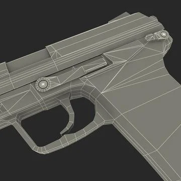 Pistol Heckler Koch USP 45c Low Poly ~ 3D Model #91389408