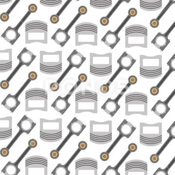 Piston and valve engine pieces pattern: Graphic #123404893