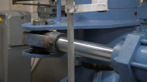 Piston rod moves rudder arm of hydraulic... | Stock Video | Pond5