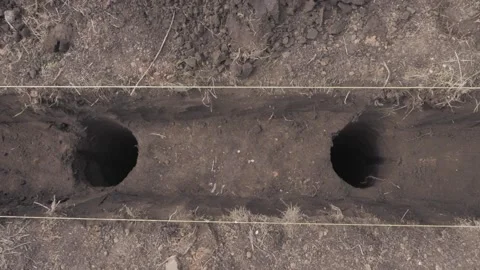 Pit with Holes for Piles and Foundation ... | Stock Video | Pond5