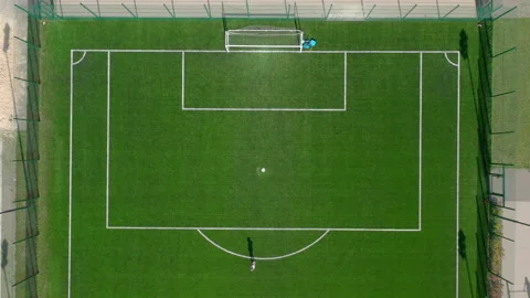 Pitch from above. Top view from drone on... | Stock Video | Pond5