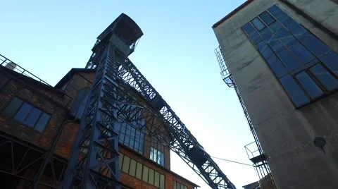 Pithead Between Industrial Buildings | Stock Video | Pond5