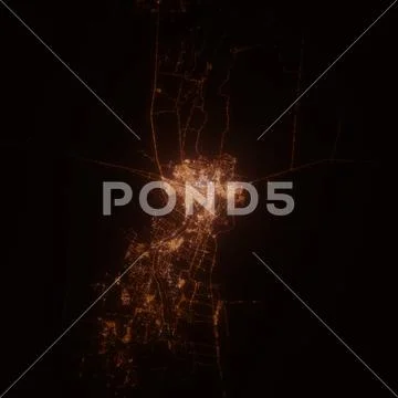 Photograph: Piura (Peru) street lights map. Satellite view on modern ...