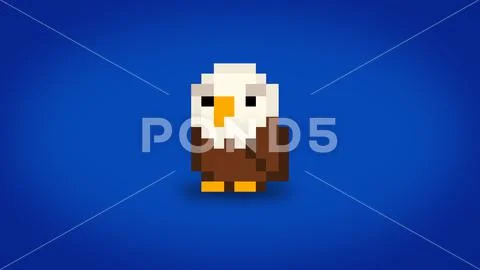Pixel 8 bit bald eagle background - high res wallpaper Illustration ...