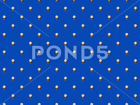 Pixel 8 bit bald eagle background - high res seamless pattern ...