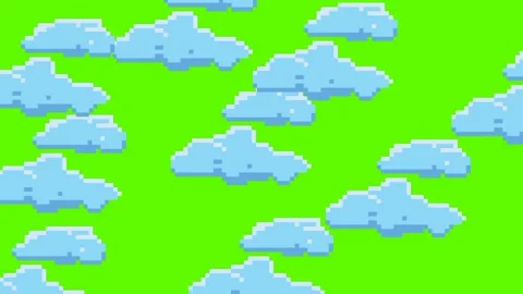 Pixel animation of moving clouds for sum... | Stock Video | Pond5