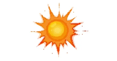 Pixel animation. Sun animation. Pixel ba... | Stock Video | Pond5