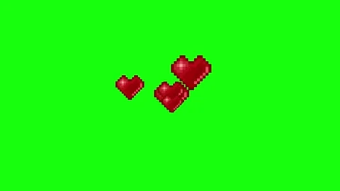 Pixel art animated hearts rising up on a... | Stock Video | Pond5