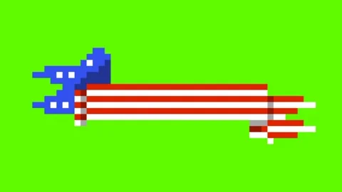 Pixel art animation of american banner f... | Stock Video | Pond5