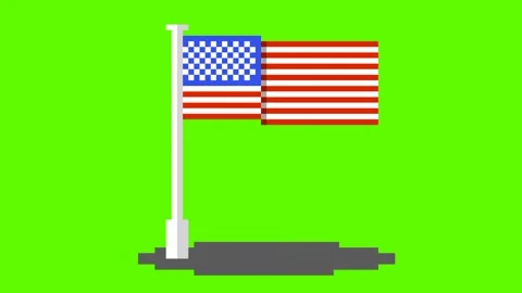 Pixel art animation of american flag for... | Stock Video | Pond5
