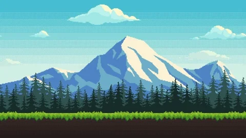 Pixel art animation of background with s... | Stock Video | Pond5