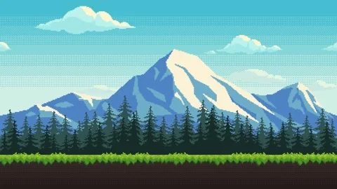 Pixel art animation of background with s... | Stock Video | Pond5