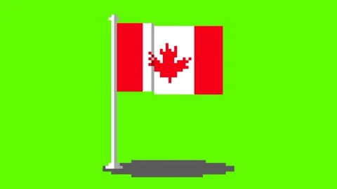 Pixel art animation the canadian flag fo... | Stock Video | Pond5