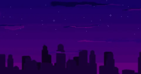 Pixel art animation. Pixel city with sta... | Stock Video | Pond5