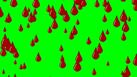 Pixel art drops of blood falling down on... | Stock Video | Pond5