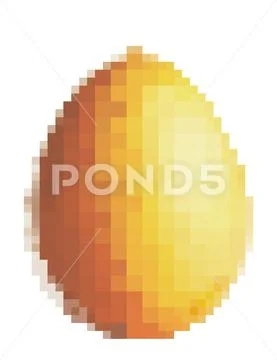 Pixel art egg icon, stylized vector illustration Illustration #150106160