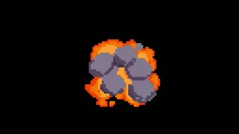 Pixel Art Explosion Animation on black b... | Stock Video | Pond5