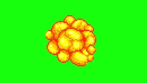 Pixel art explosion animation isolated o... | Stock Video | Pond5