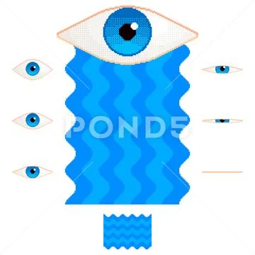 Pixel art eye crying and blinking set, open and closed eyes. 16 bit retro video ~ Clip Art ...
